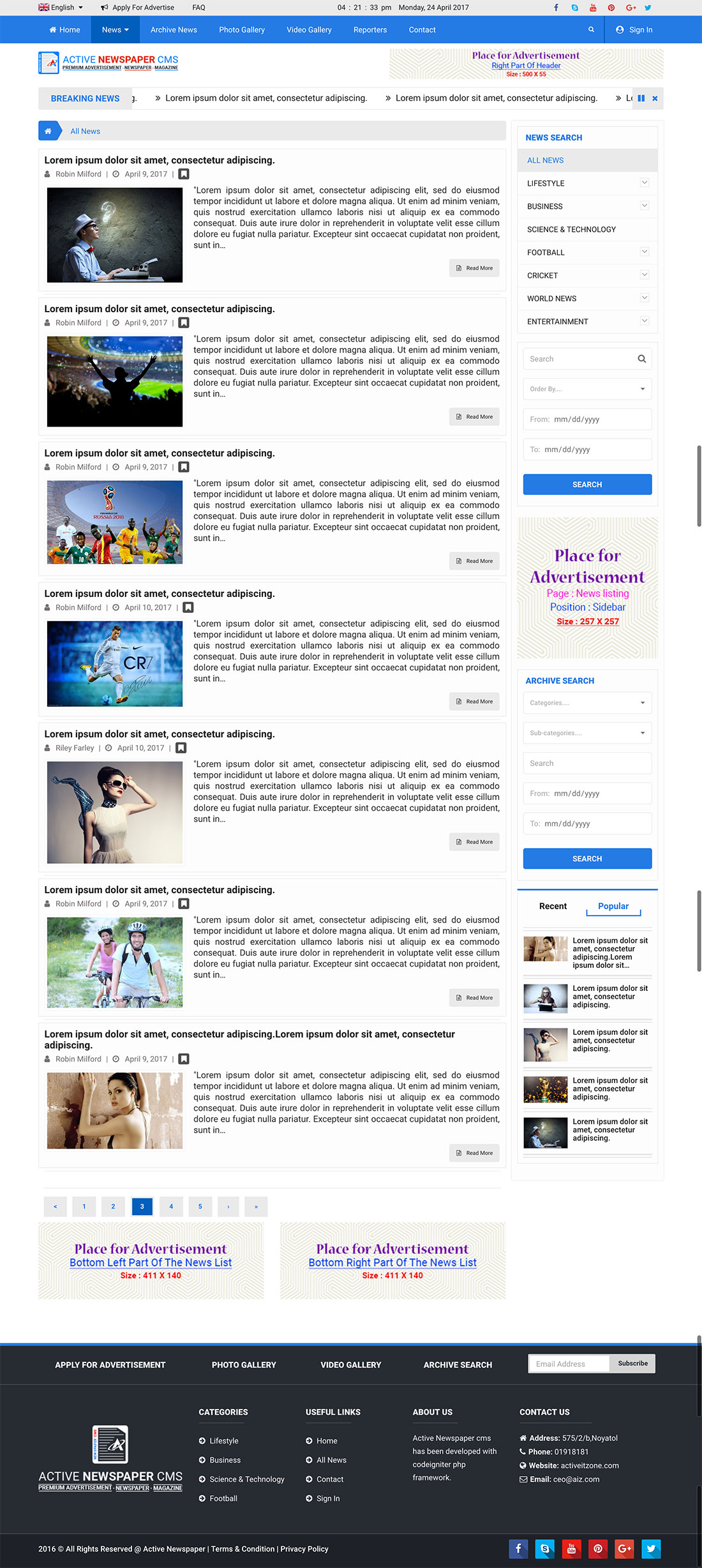 Active Newspaper CMS by ActiveITzone | CodeCanyon
